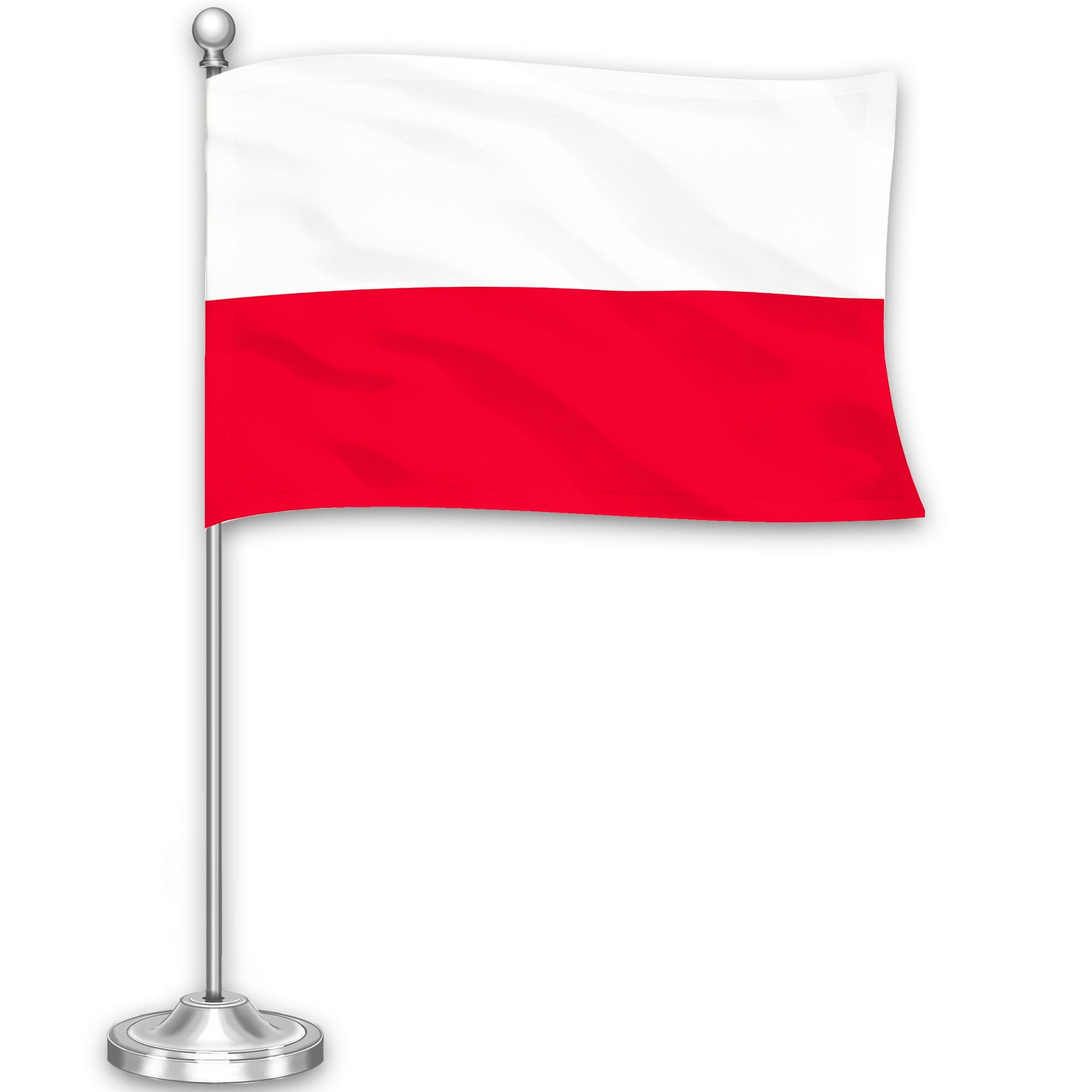 G128 Poland Polish Deluxe Desk Flag Set | 8.5x5.5 In | Printed 300D ...
