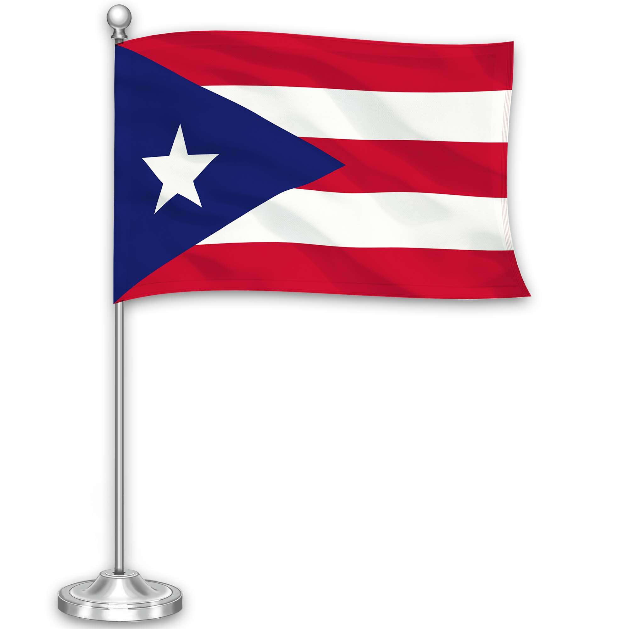 G128 Puerto Rico Puerto Rican Deluxe Desk Flag Set | 8.5x5.5 In ...