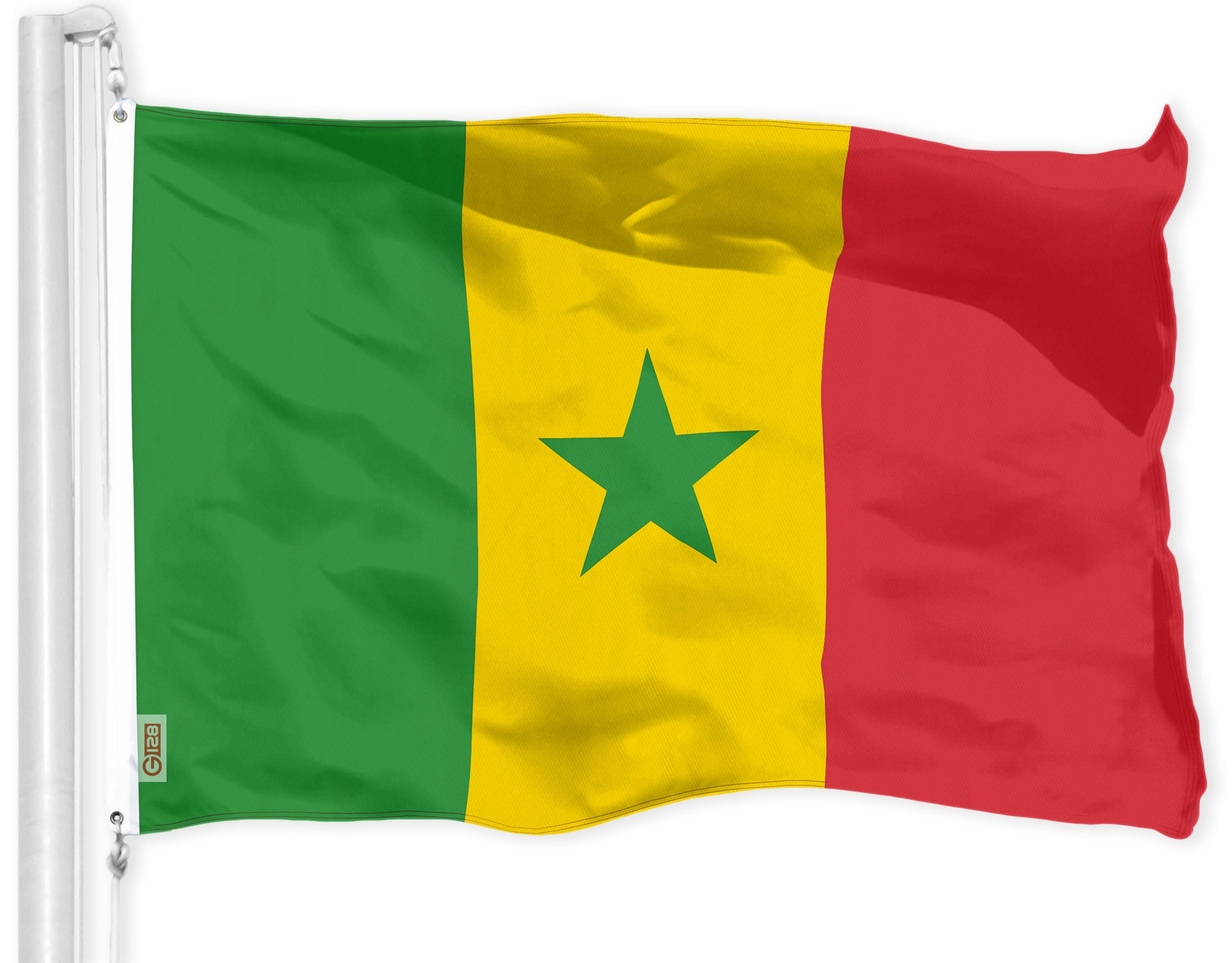 G128 - Senegal Senegalese Flag 3x5 ft Printed Brass Grommets 150D ...