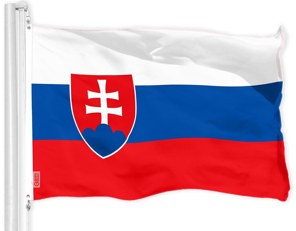 G128 Slovakia Slovak Flag | 3x5 Ft | Printed 150D Polyester - Indoor ...