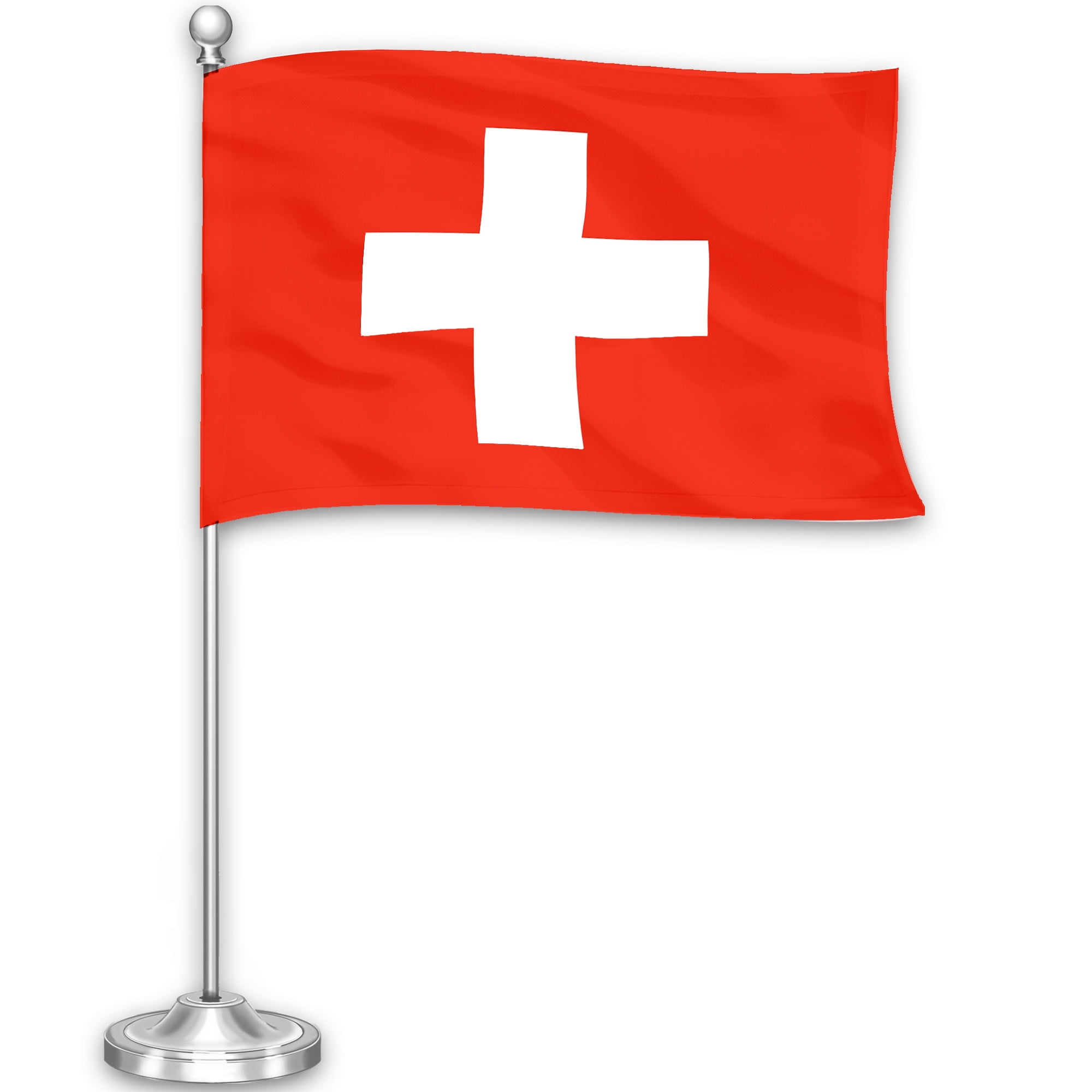 G128 Switzerland Swiss Deluxe Desk Flag Set | 8.5x5.5 In | Printed 300D ...