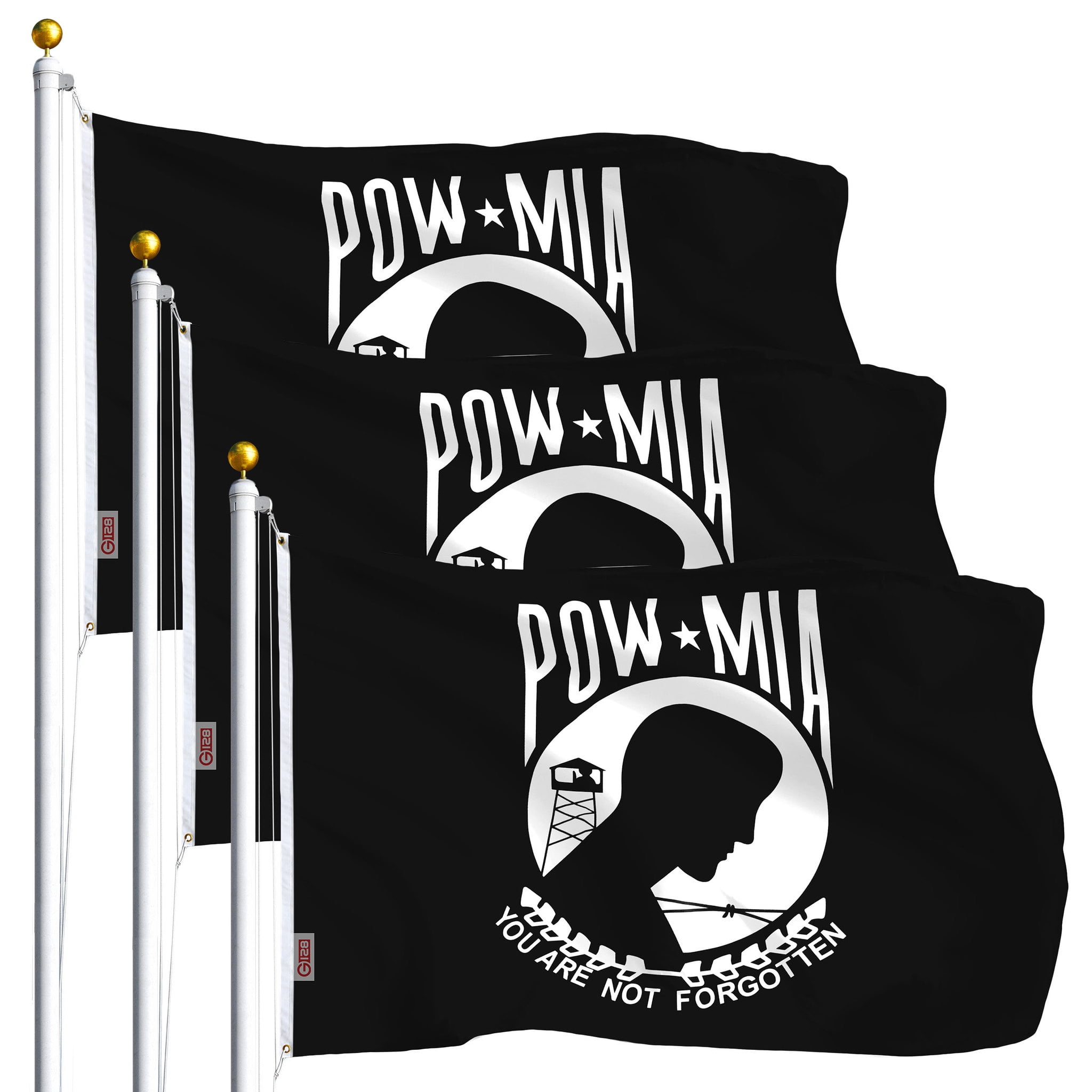 G128 - THREE PACK POW MIA Flag You are Not Forgotten Prisoner of War ...
