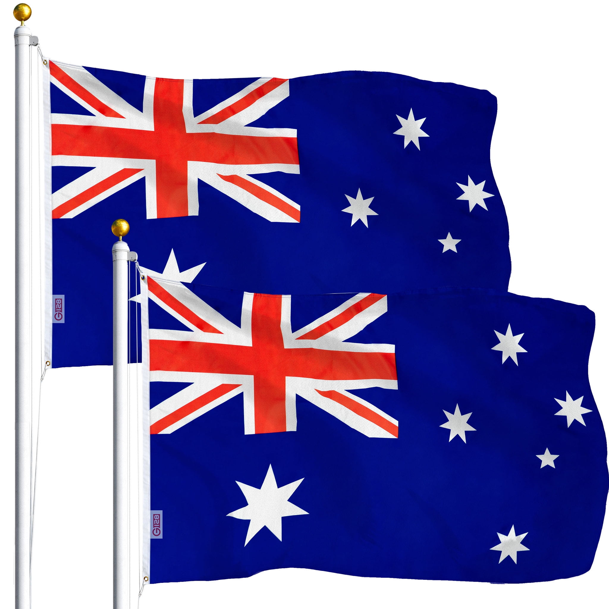 G128 - TWO PACK 3X5ft AUSTRALIA FLAG AUSTRALIAN FOOTBALL BANNER satin ...