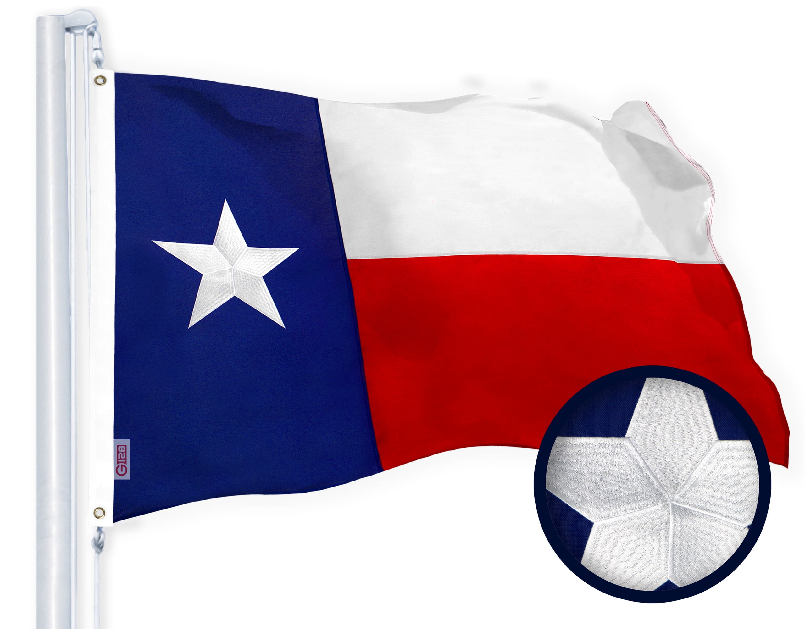 G128 - Texas State Flag 2.5x4ft Embroidered Stars Sewn Stripes Heavy ...