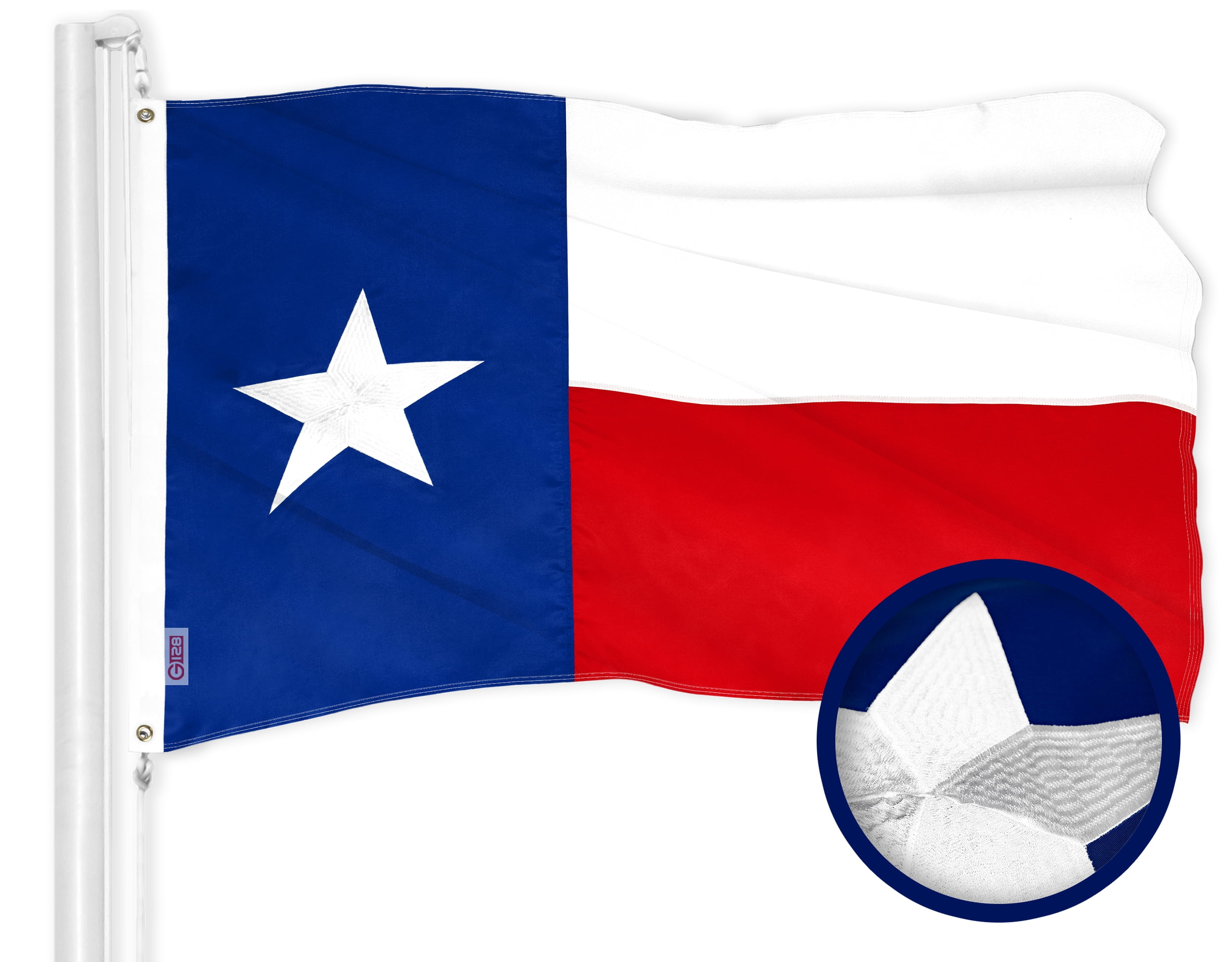 G128 Texas TX State Flag | 4x6 Ft | ToughWeave Series Embroidered 300D ...