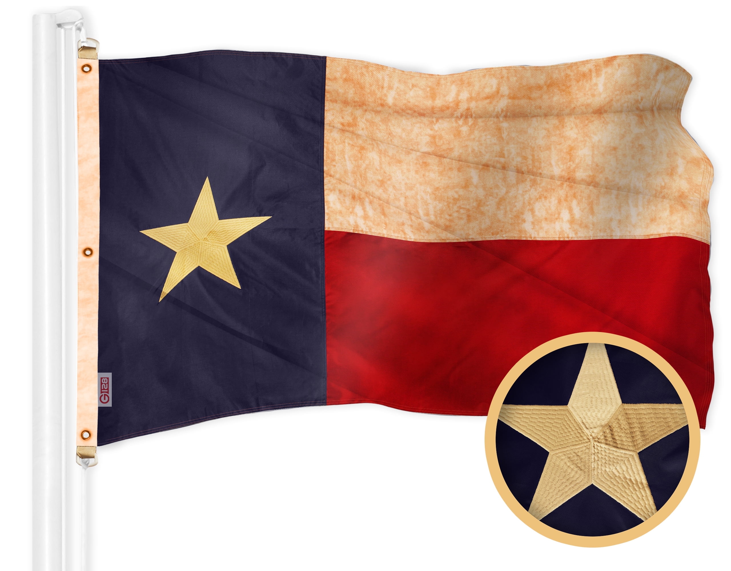 G128 Texas Tea-Stained TX State Flag | 6x10 Ft | Embroidered 420D ...