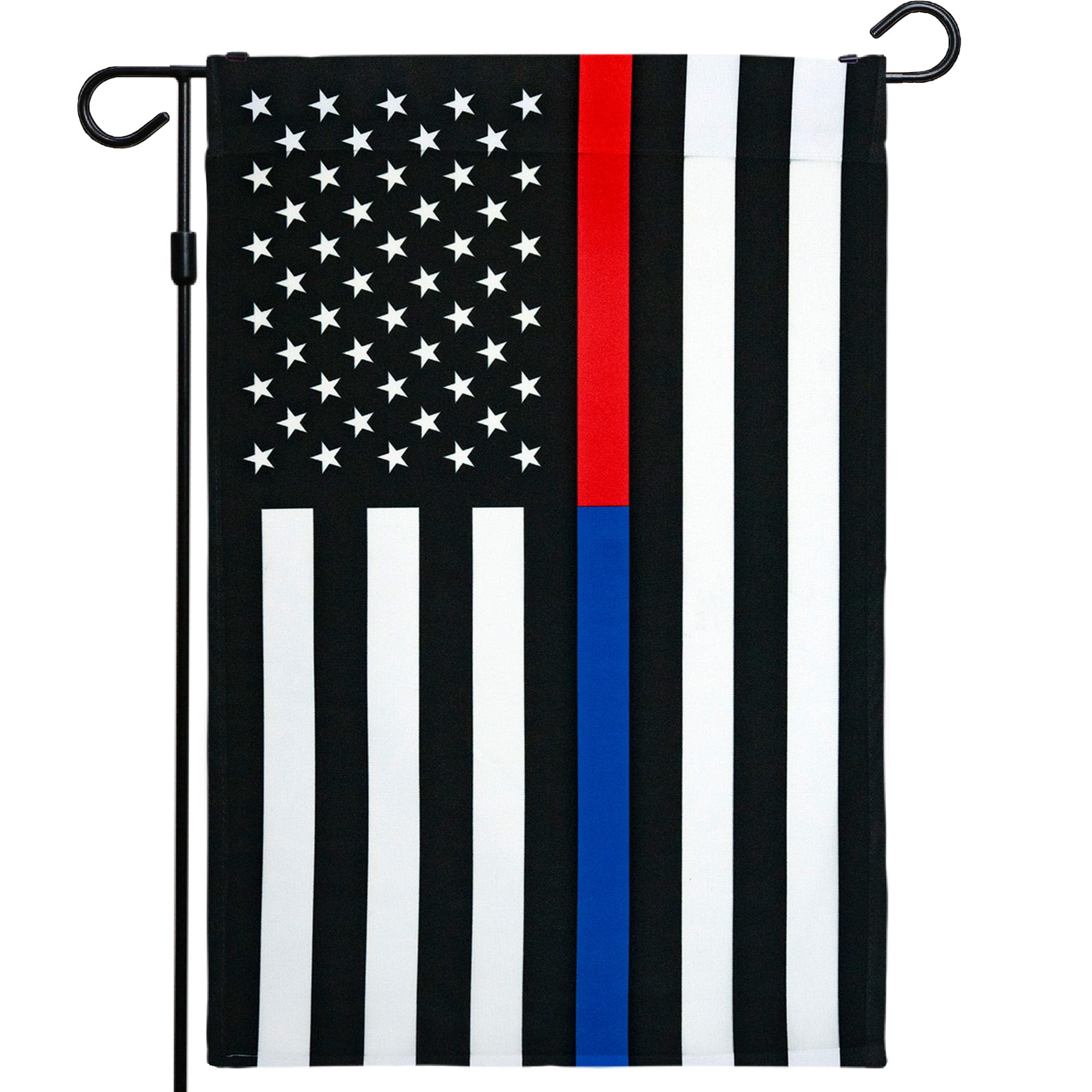 G128 - Thin Blue Line Police & Thin Red Line Firefighter American Flag ...