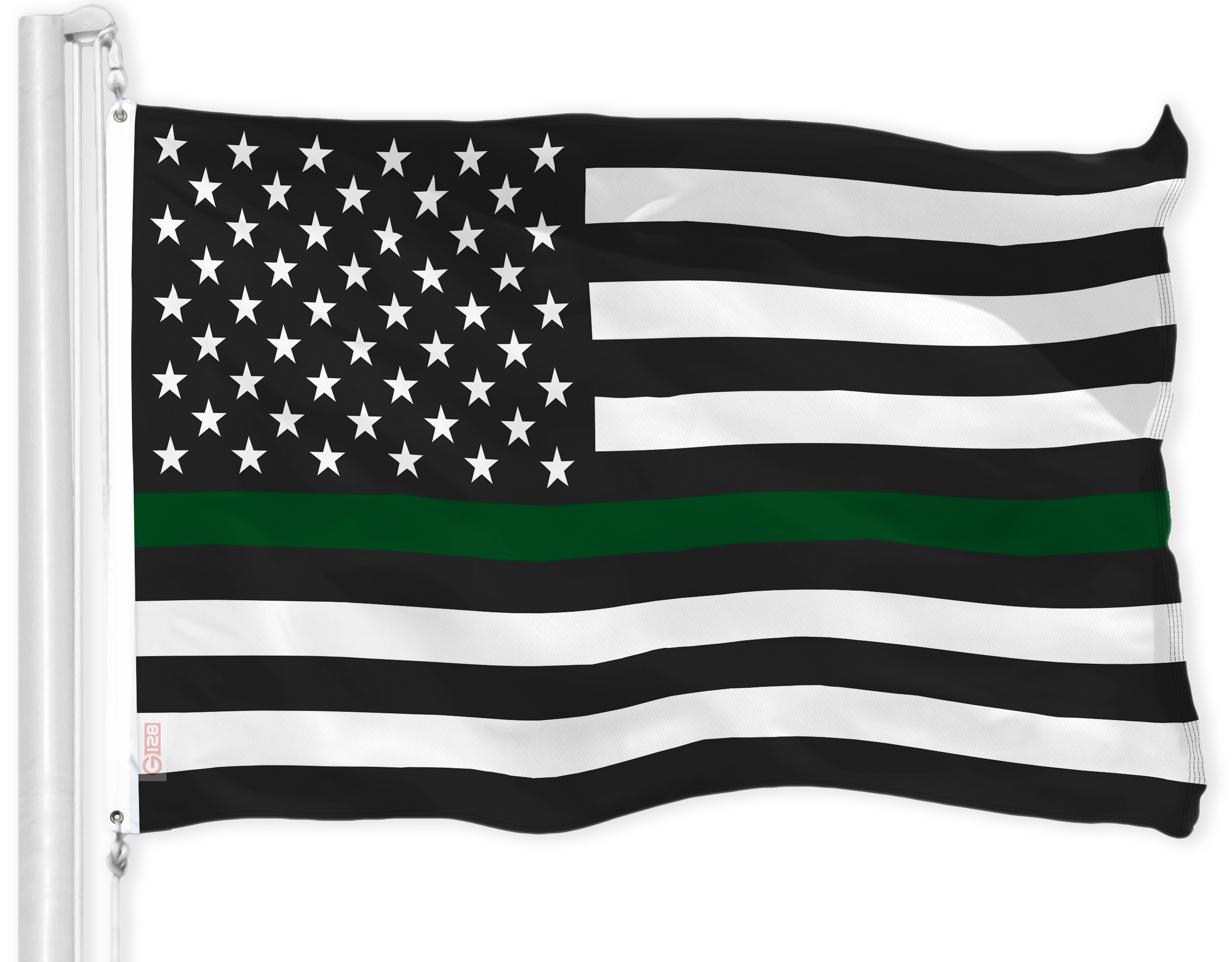 G128 - Thin Green Line American Flag 150D Polyester 3x5 FT Printed Flag ...