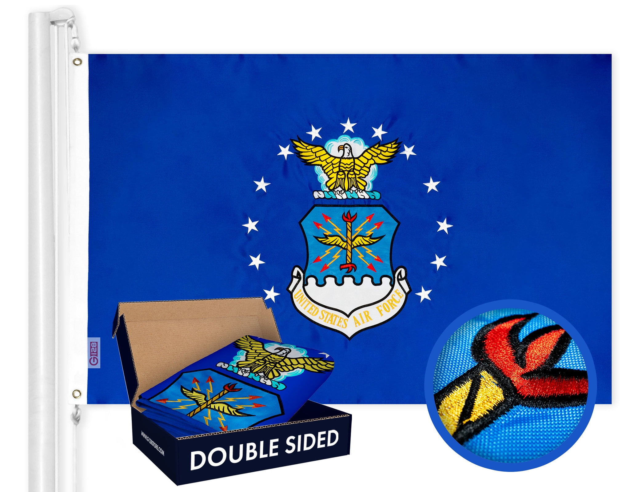 G128 - US Air Force Flag Double Sided Embroidered 2x3 ft Flag with ...