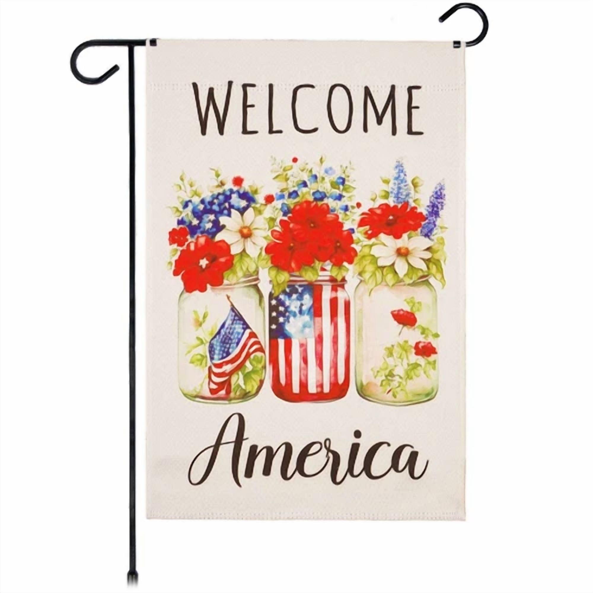 G128 Welcome Mason Jars Garden Flag 12X18 In Independence Day Lawn Decoration - Walmart.com