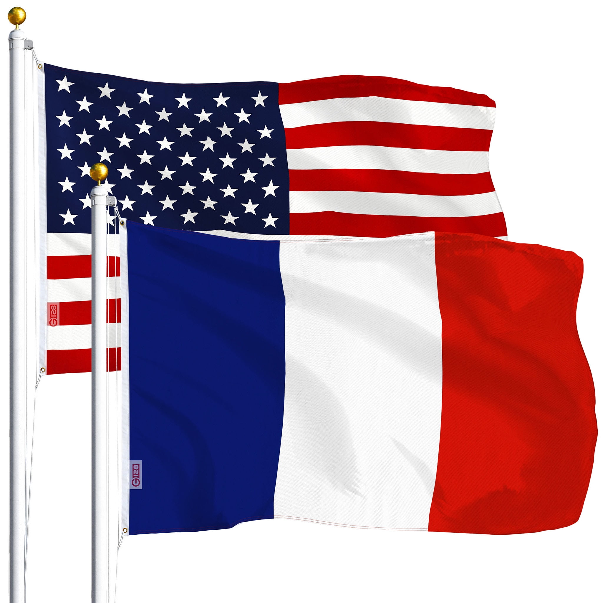 French Flag American Flag