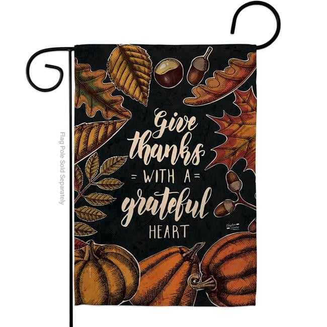 G135284-BO 13 x 18.5 in. Grateful Heart Garden Flag with Fall ...