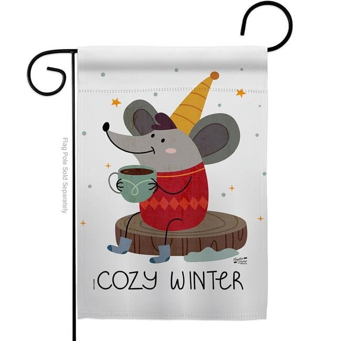 G135373-BO 13 x 18.5 in. Cozy Winter Garden Flag with Wonderland Double ...