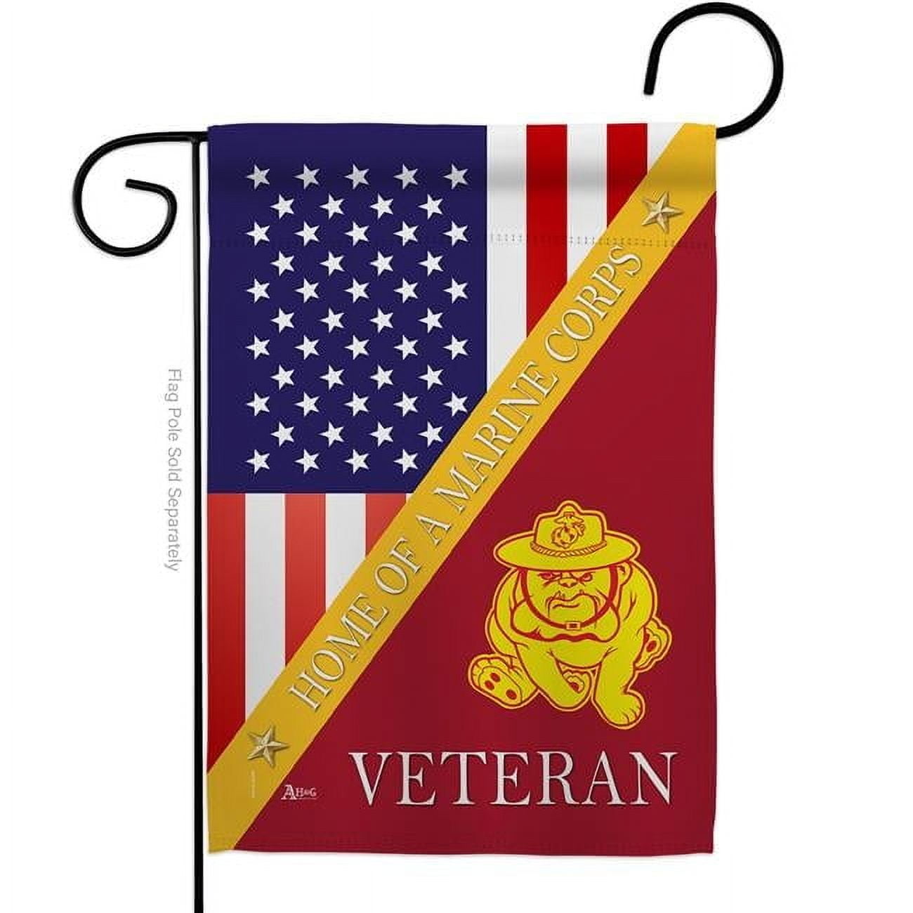 G142611-BO 13 x 18.5 in. Home of USMC Garden Flag with Armed Forces ...