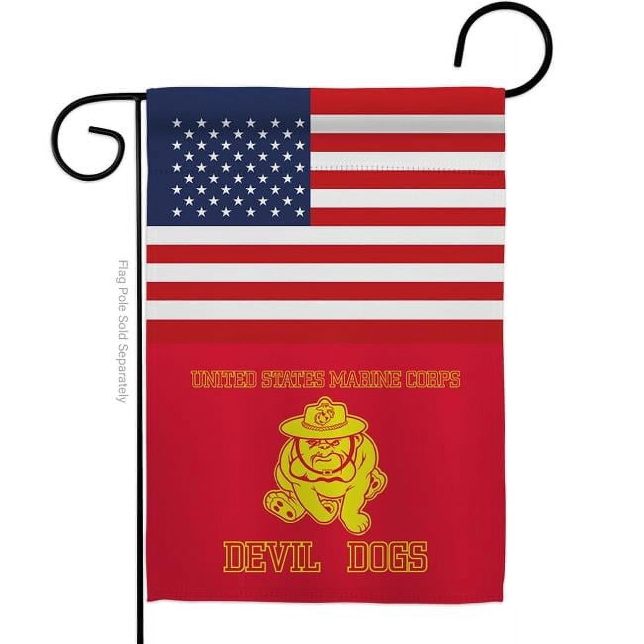 G142735-BO 13 x 18.5 in. US Marine Bull Dogs Garden Flag with Armed ...