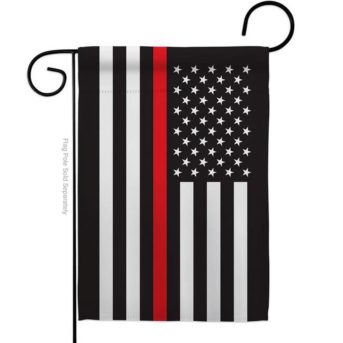 G142915-BO 13 x 18.5 in. Thin Red Line Garden Flag with Armed Forces ...