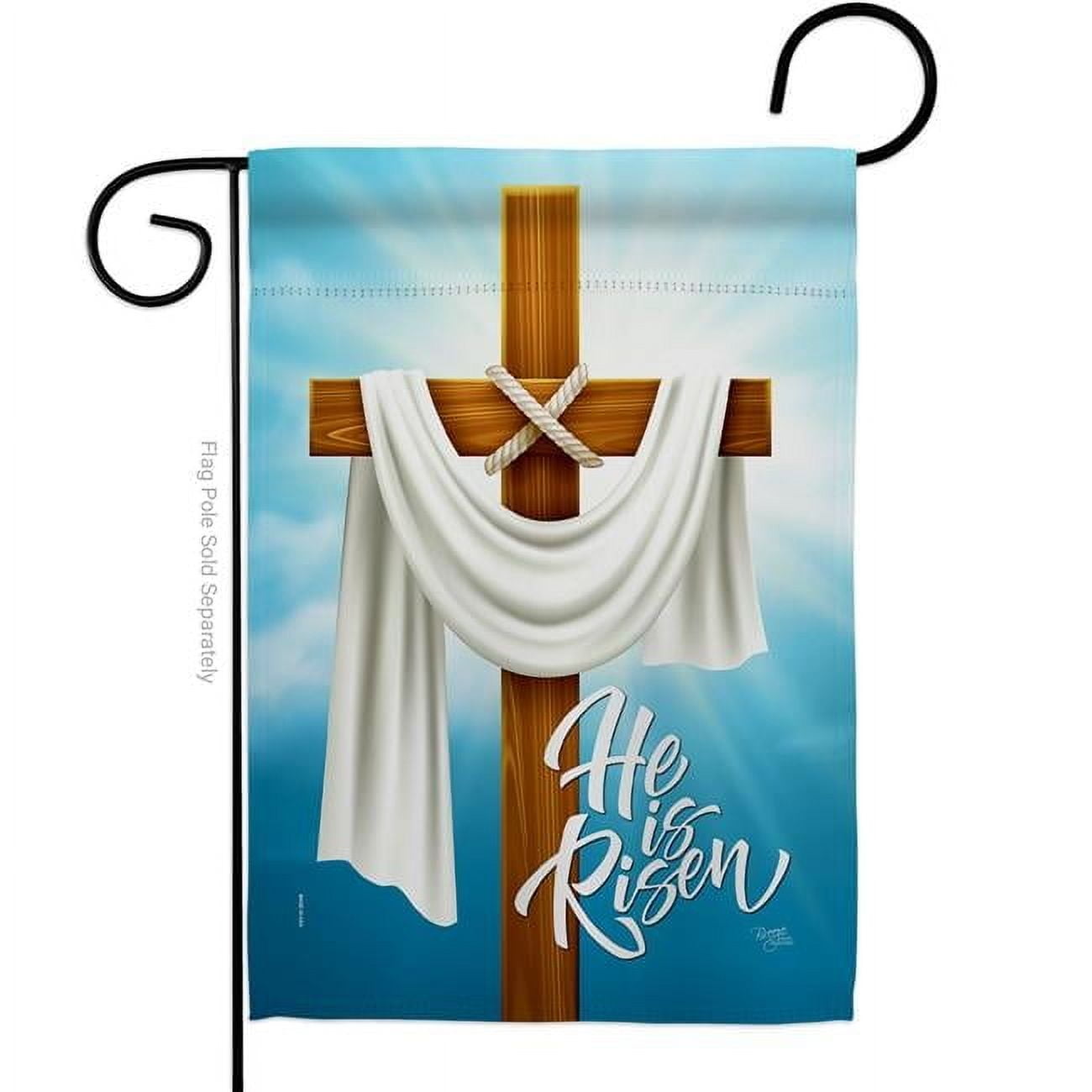 G153079-BO He is Risen Religious Faith Double-Sided Decorative Garden ...