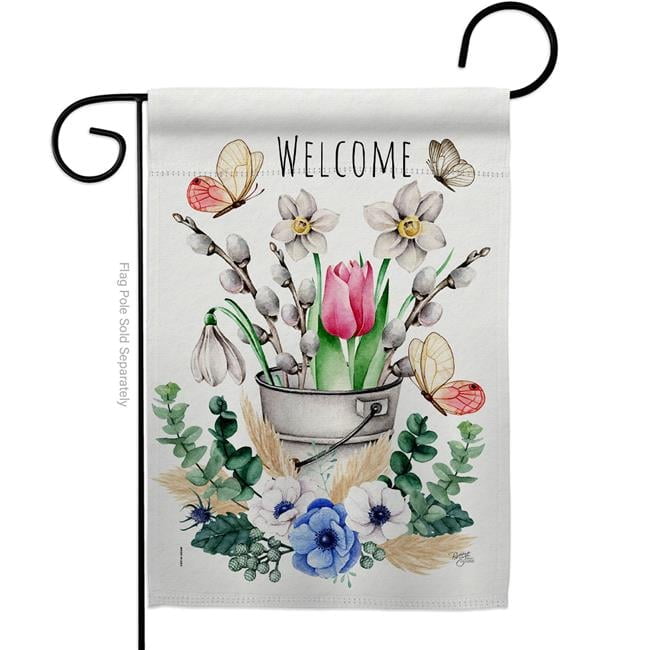 G154118-BO Spring Water Can Floral Double-Sided Decorative Garden Flag ...
