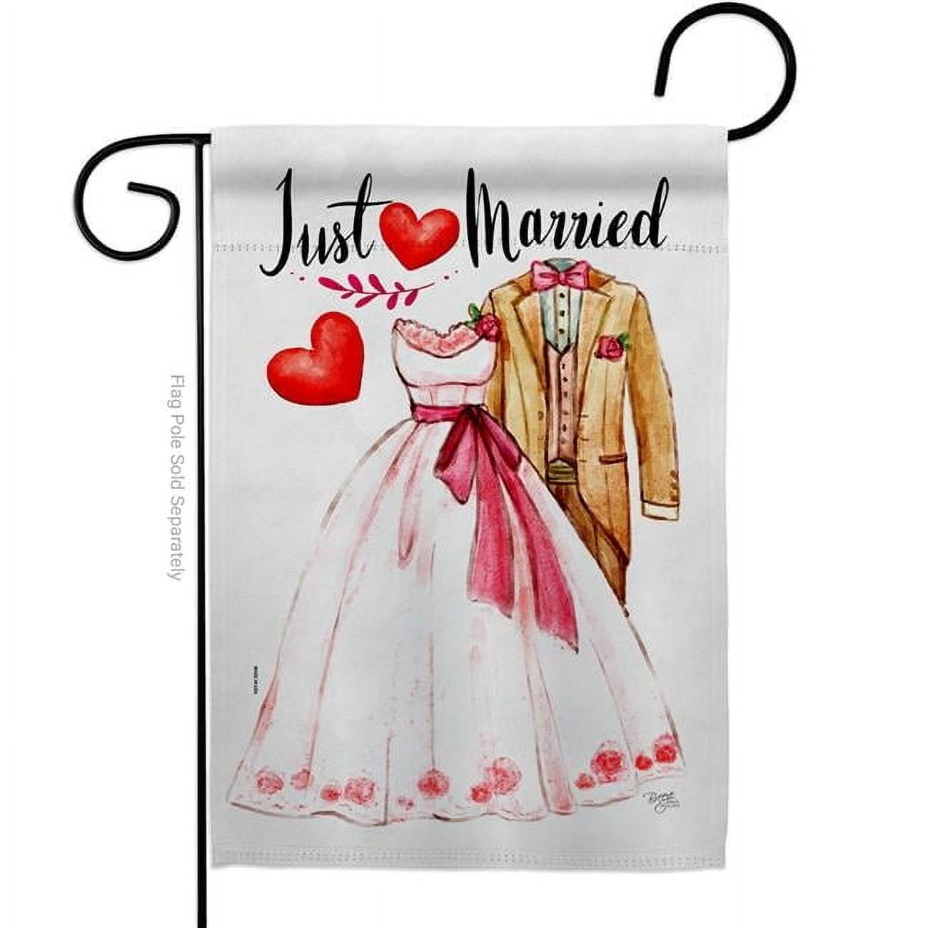 G165222-BO Just Married Celebration Wedding Double-Sided Decorative ...