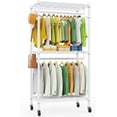 G1M Heavy Duty Clothes Rack, 3 Tiers Rolling Garment Rack for Hanging ...