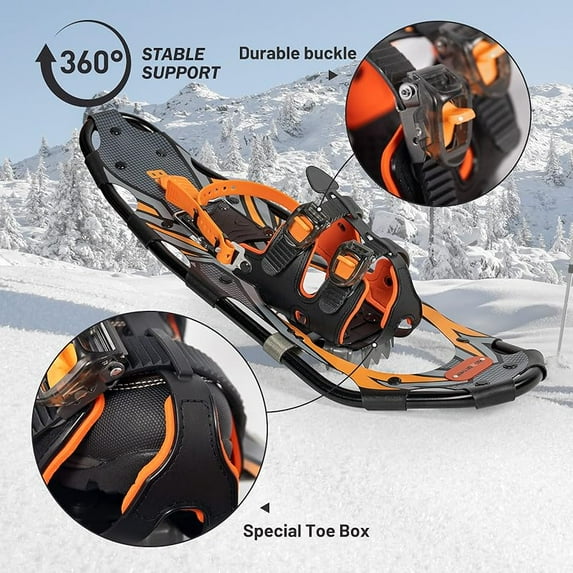 G2 21/25/30/36 Inches Light Weight Snowshoes with Toe Box, EVA Padded ...
