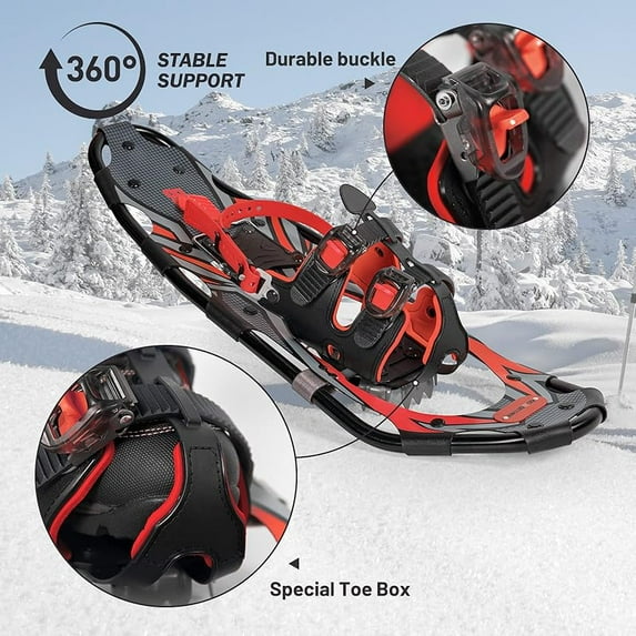 G2 21/25/30/36 Inches Light Weight Snowshoes with Toe Box, EVA Padded ...