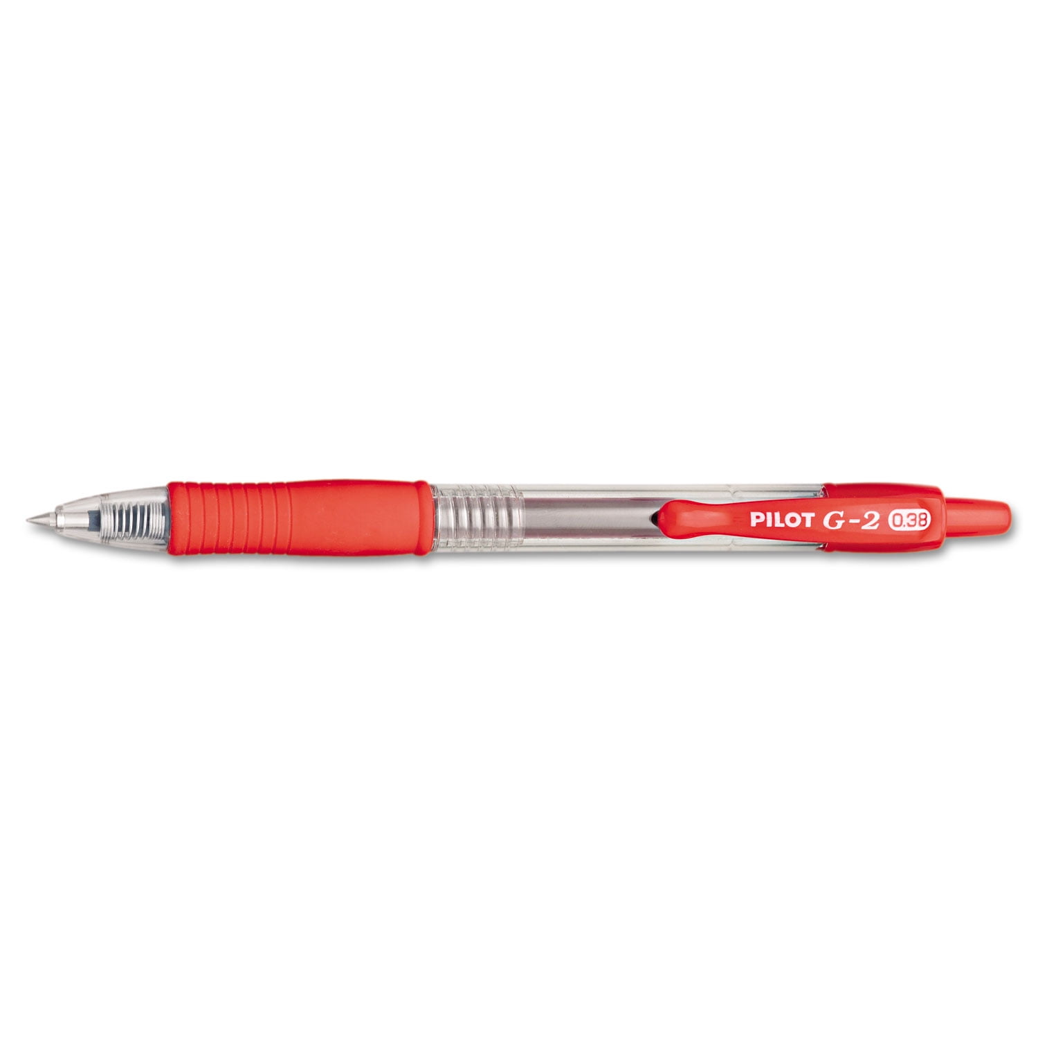 G2 Premium Gel Pen, Retractable, Extra-Fine 0.38 mm, Red Ink, Smoke/Red ...