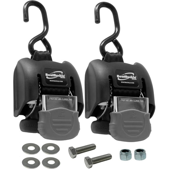 G2 Stainless Steel Retractable Tie-Down Transom Straps - for Brackish ...