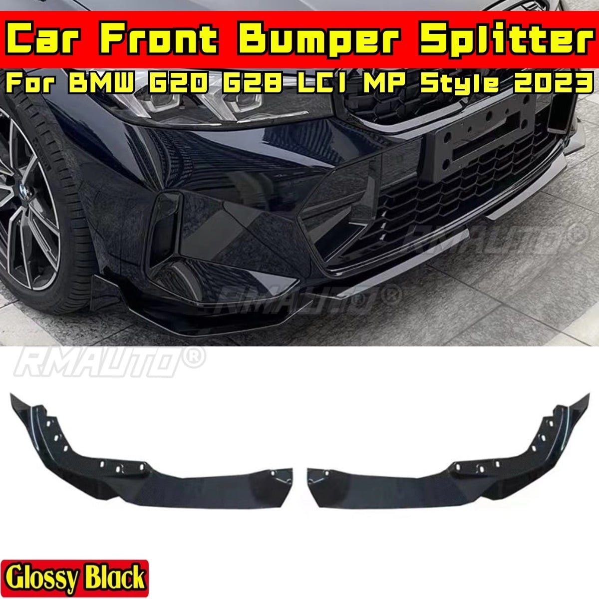 G20 G28 LCI Bumper Diffuser Glossy Black MP Style Front Bumper ...