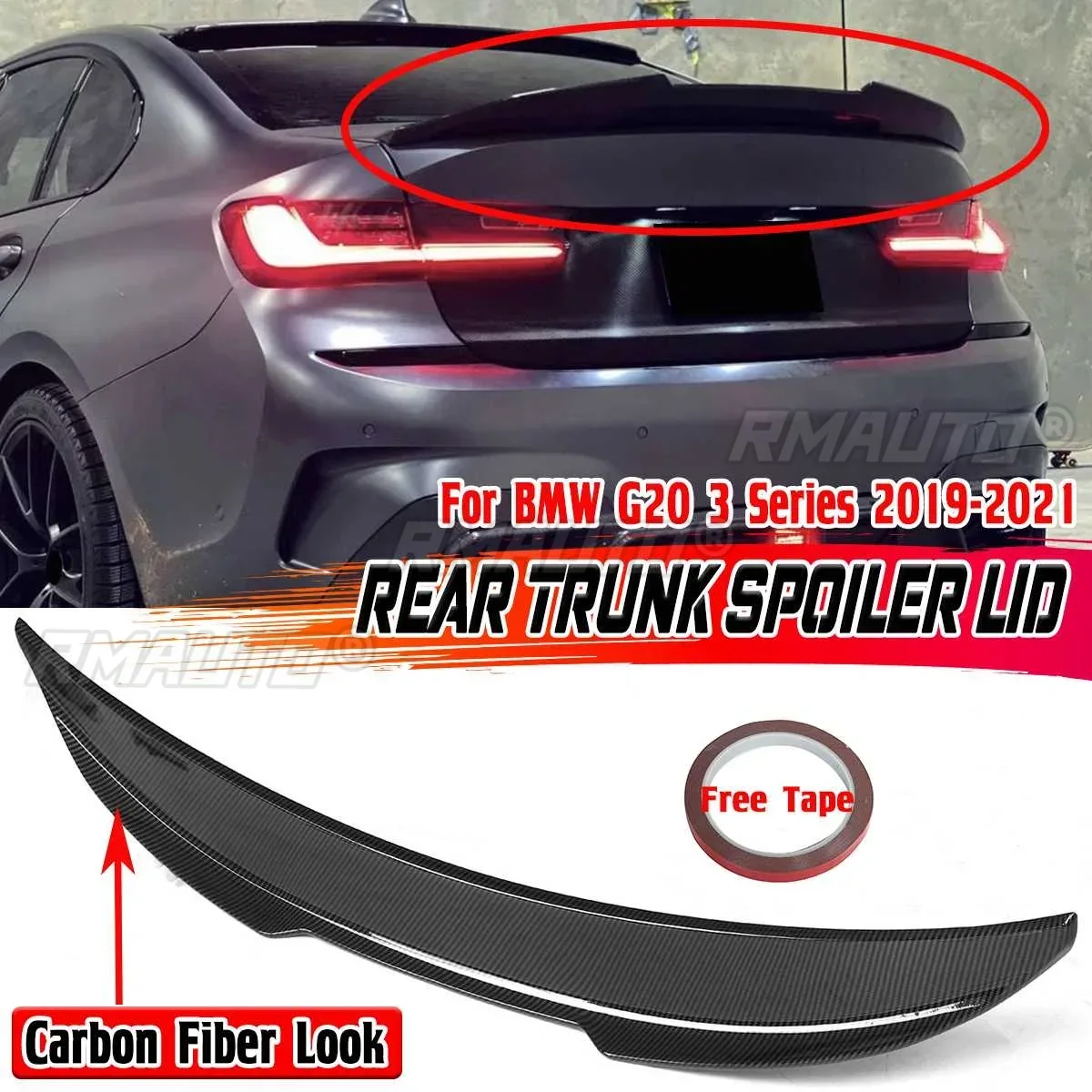 G20 PSM Spoiler Car Rear Trunk Boot Lip Wing Lip For BMW G20 3 Series ...