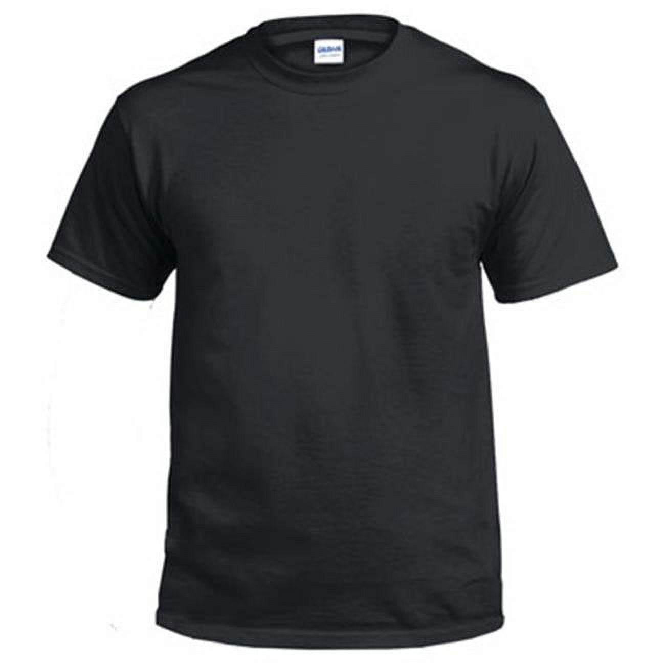 G2000BLK-L Adult Short Sleeve Non-Pocket Tee Shirt, Black - Large ...