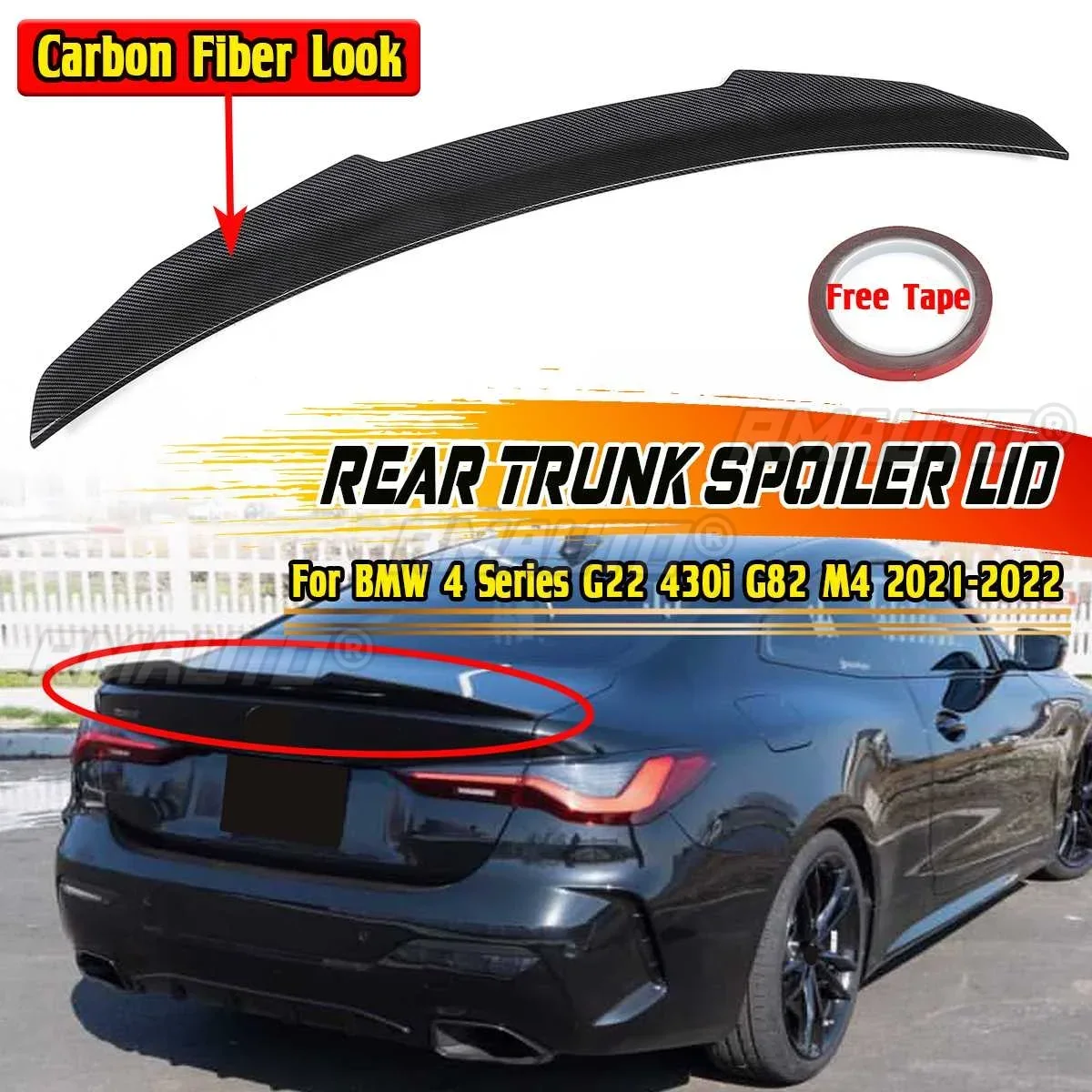G22 PSM Style Car Rear Spoiler Wing Lip Trunk Spoiler Lid For BMW 4 ...