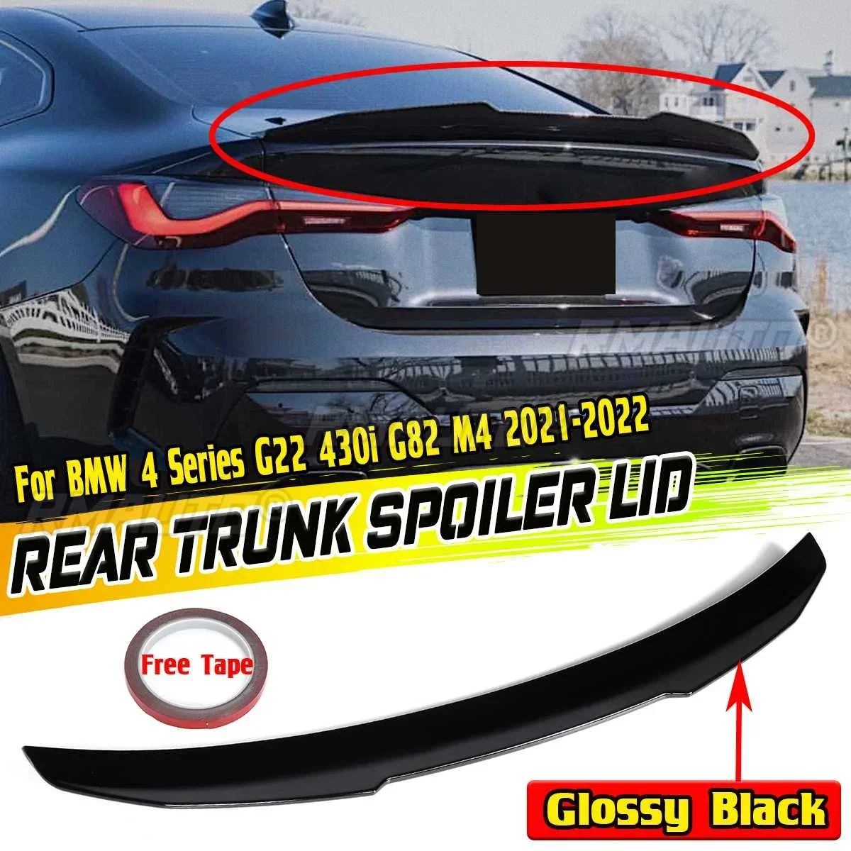 G22 PSM Style Car Rear Trunk Lip Boot Wing Lip For BMW 4 Series G22 ...
