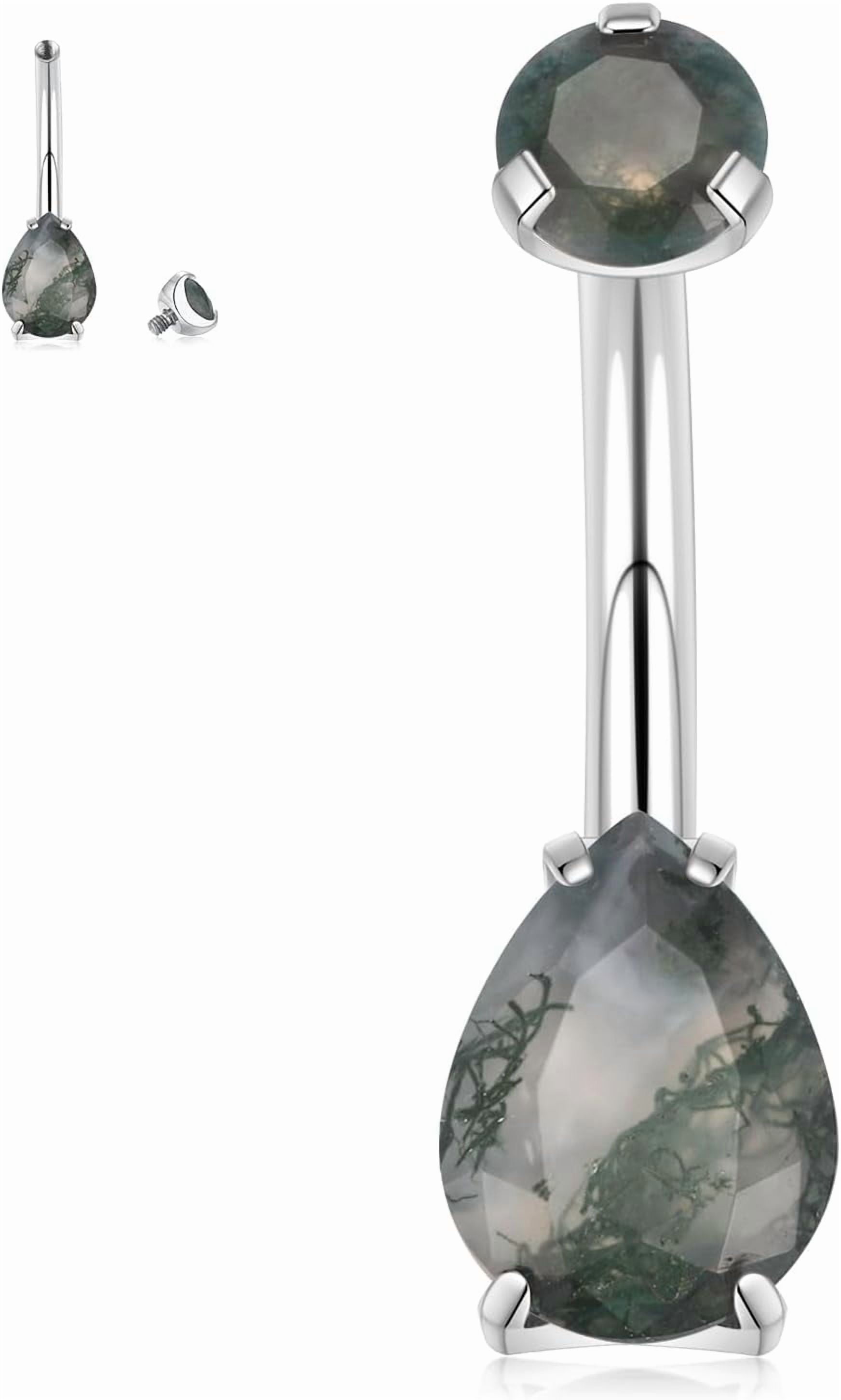 G23 Quality Titanium Belly Button Belly Button Rings 14G Water Drop ...