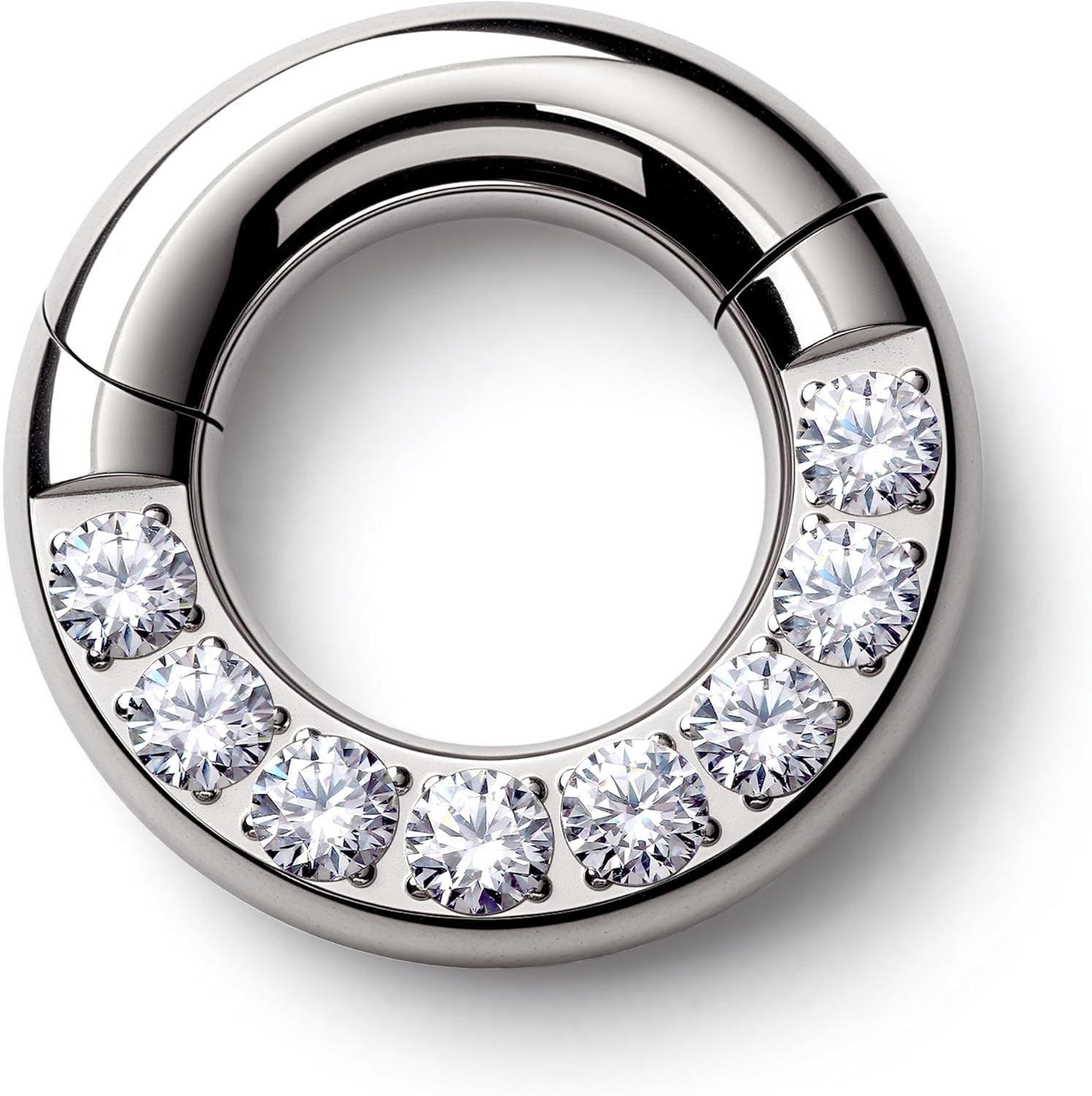 G23 Titanium 0G 2G 4G 6G 8G 10G 12G 14G CZ Septum Rings PA Nose Hoops ...