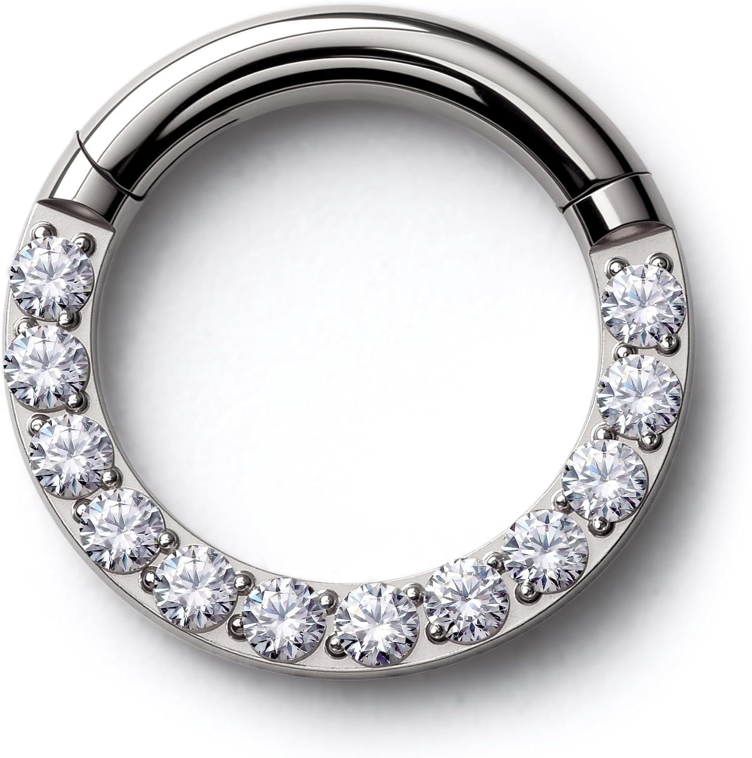 G23 Titanium 0G 2G 4G 6G 8G 10G 12G 14G CZ Septum Rings PA Nose Hoops ...