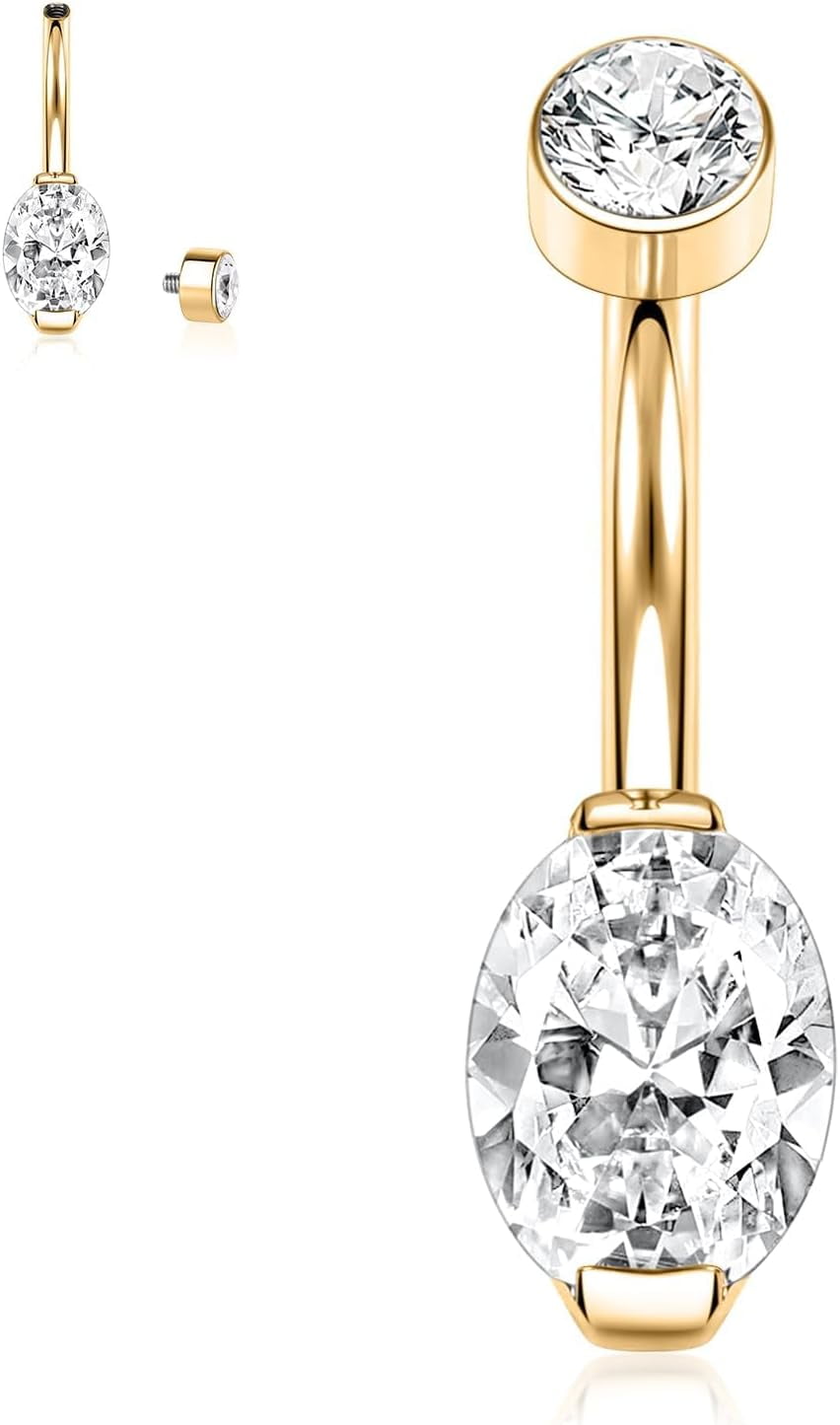 G23 Titanium Belly Button Ring 14G Belly Piercing 10Mm Navel Ring ...