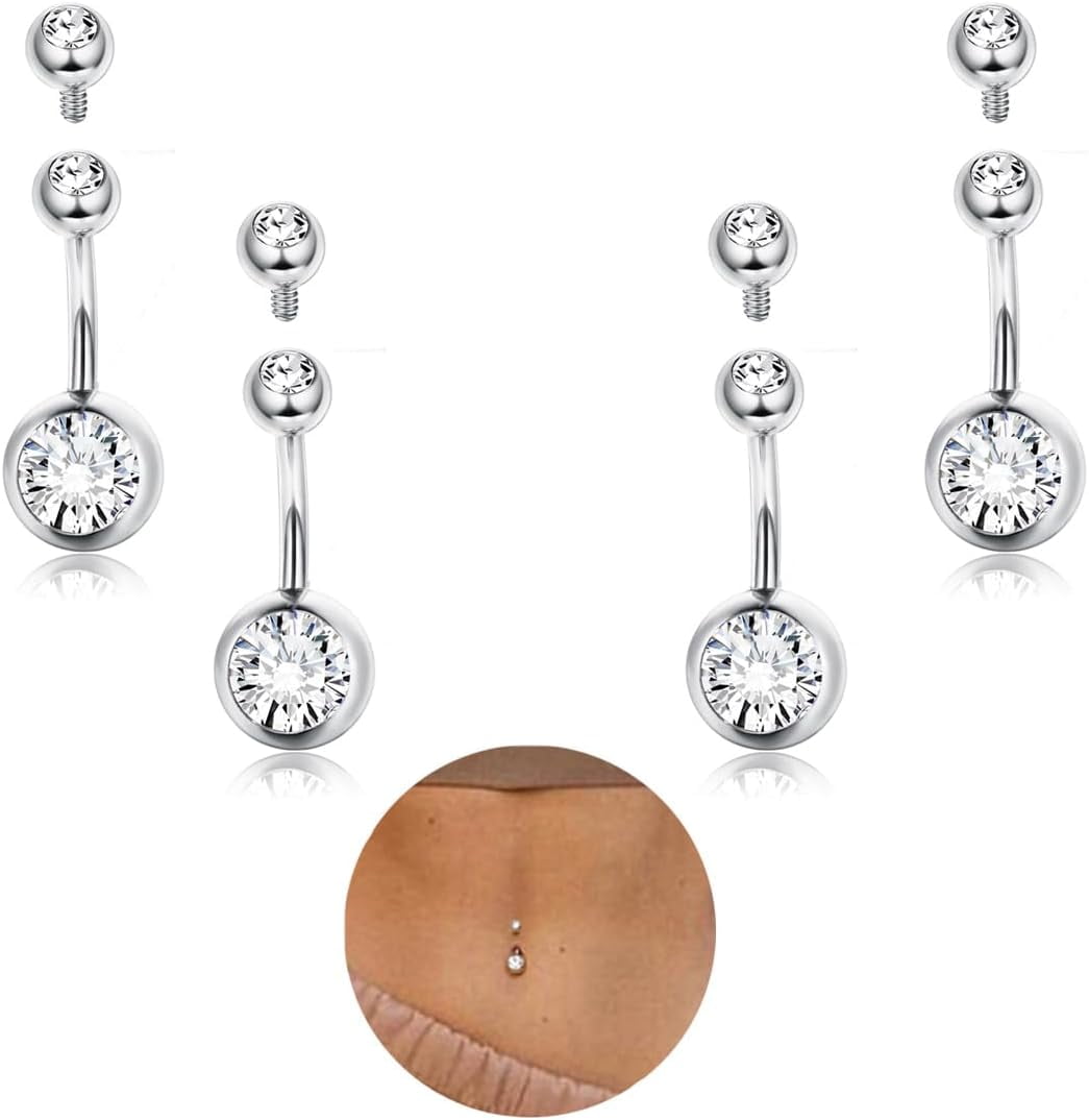 G23 Titanium Belly Button Rings 14G Internally Threaded Belly Ring ...