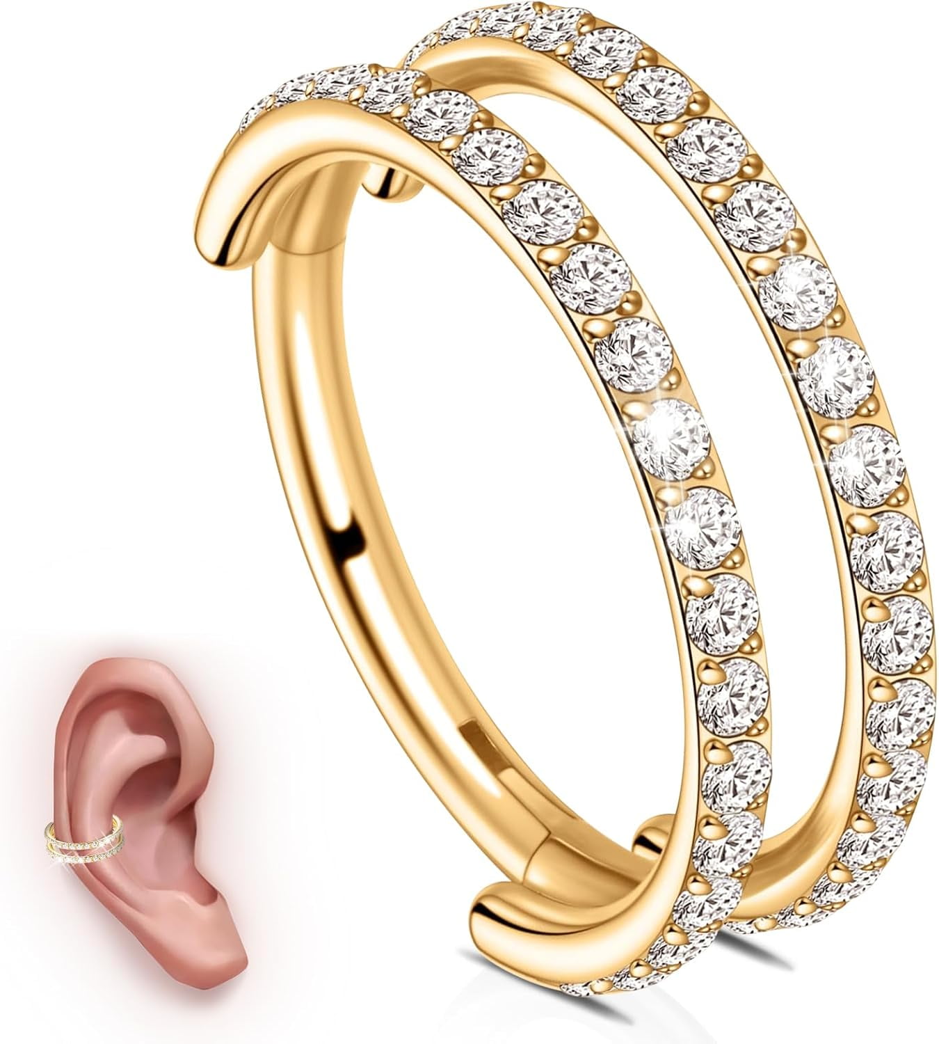 G23 Titanium Cartilage Earring Hoop: 16G 8mm 10mm 12mm Conch Helix ...