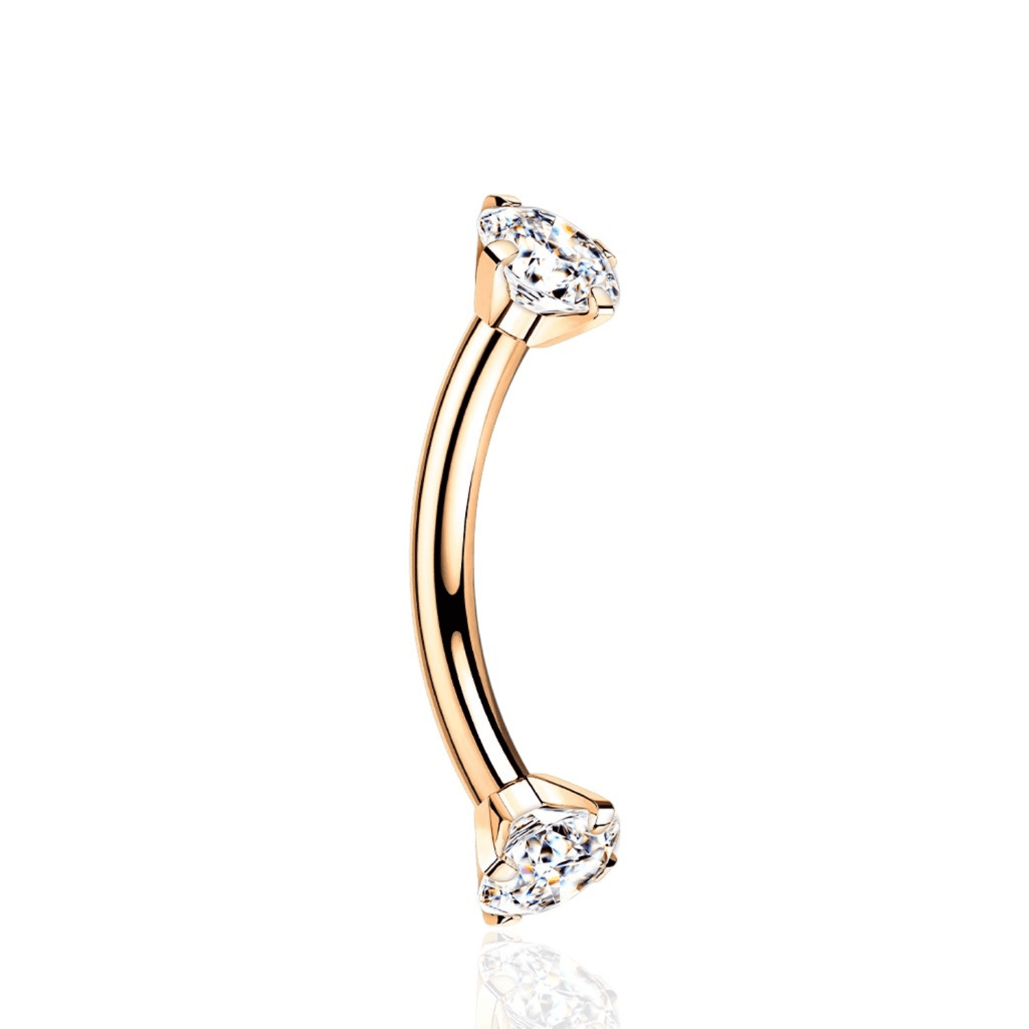G23 Titanium Crystal CZ Curved Barbell 16G 8mm - Walmart.com