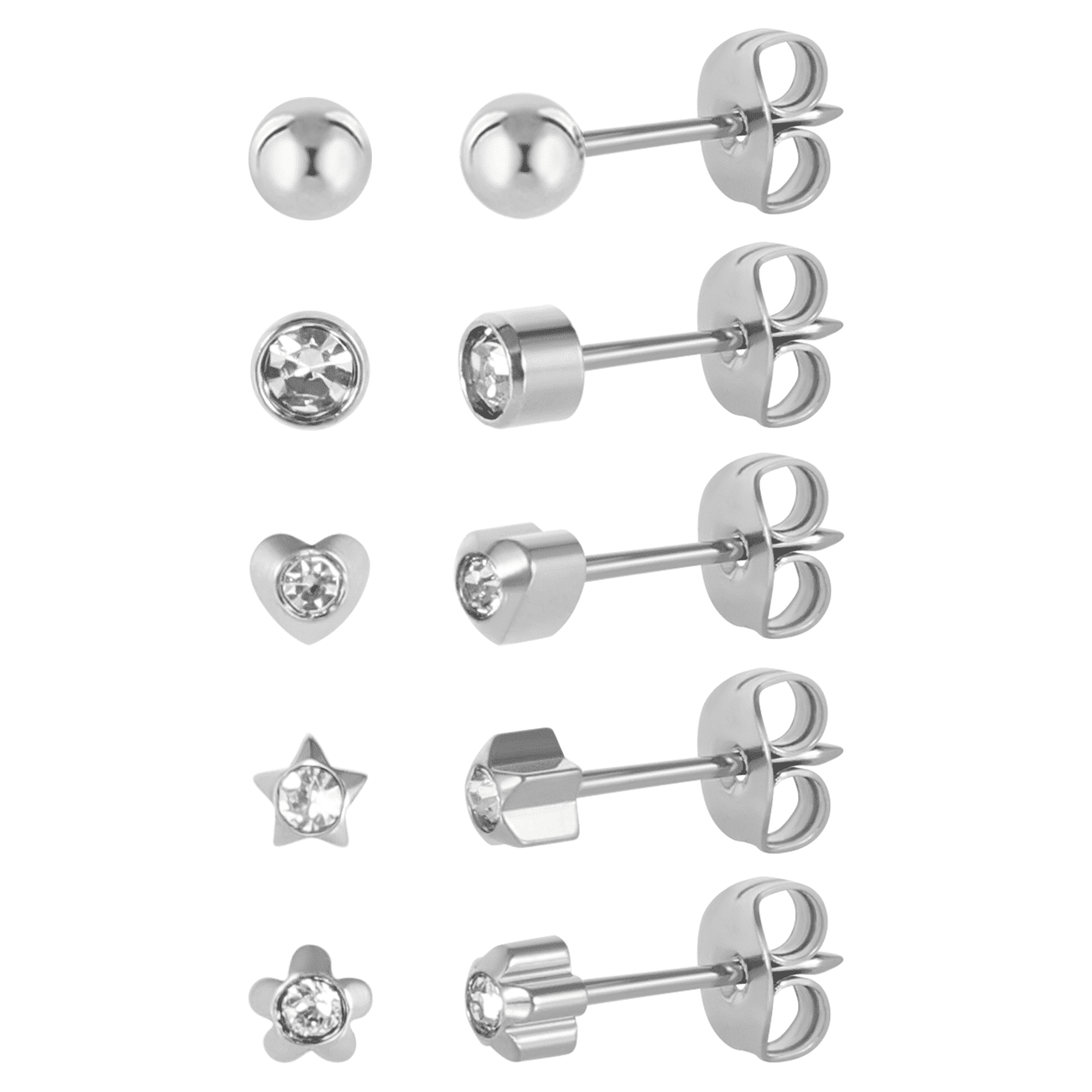 G23 Titanium Ear Piercing Stud Earrings for Sensitive Ears, Cubic ...