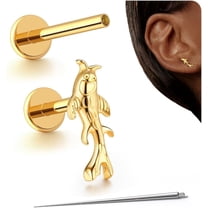 16G Stud Earrings Flat Back - G23 Titanium Internal Thread Cartilage ...