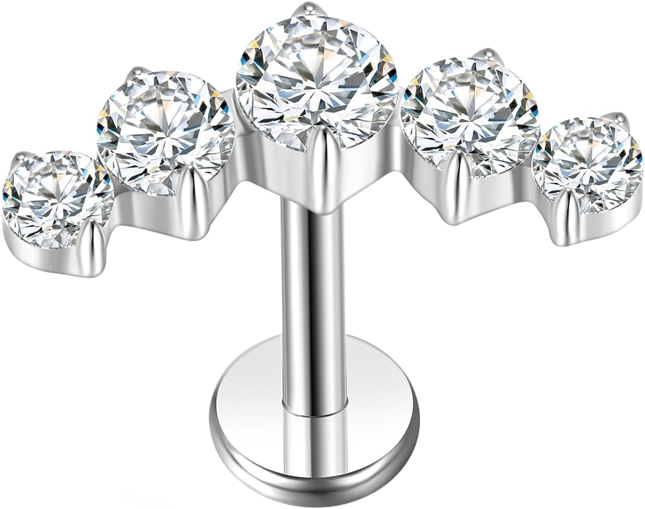 G23 Titanium Flat Back Earrings Studs 18g 16g F136 Implant Grade ...