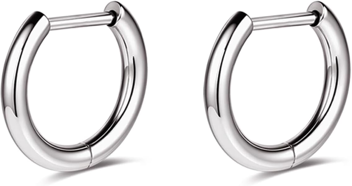 G23 Titanium Hoop Earrings 18G Small Huggie Hoop Earrings 8mm/10mm/12mm ...
