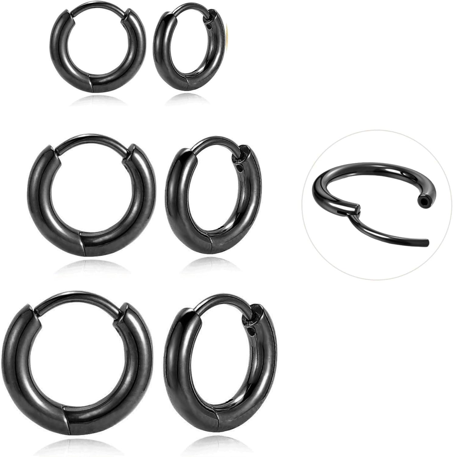 G23 Titanium Hoop Earrings, Hinged Huggie Hoop Earrings for Lobe ...