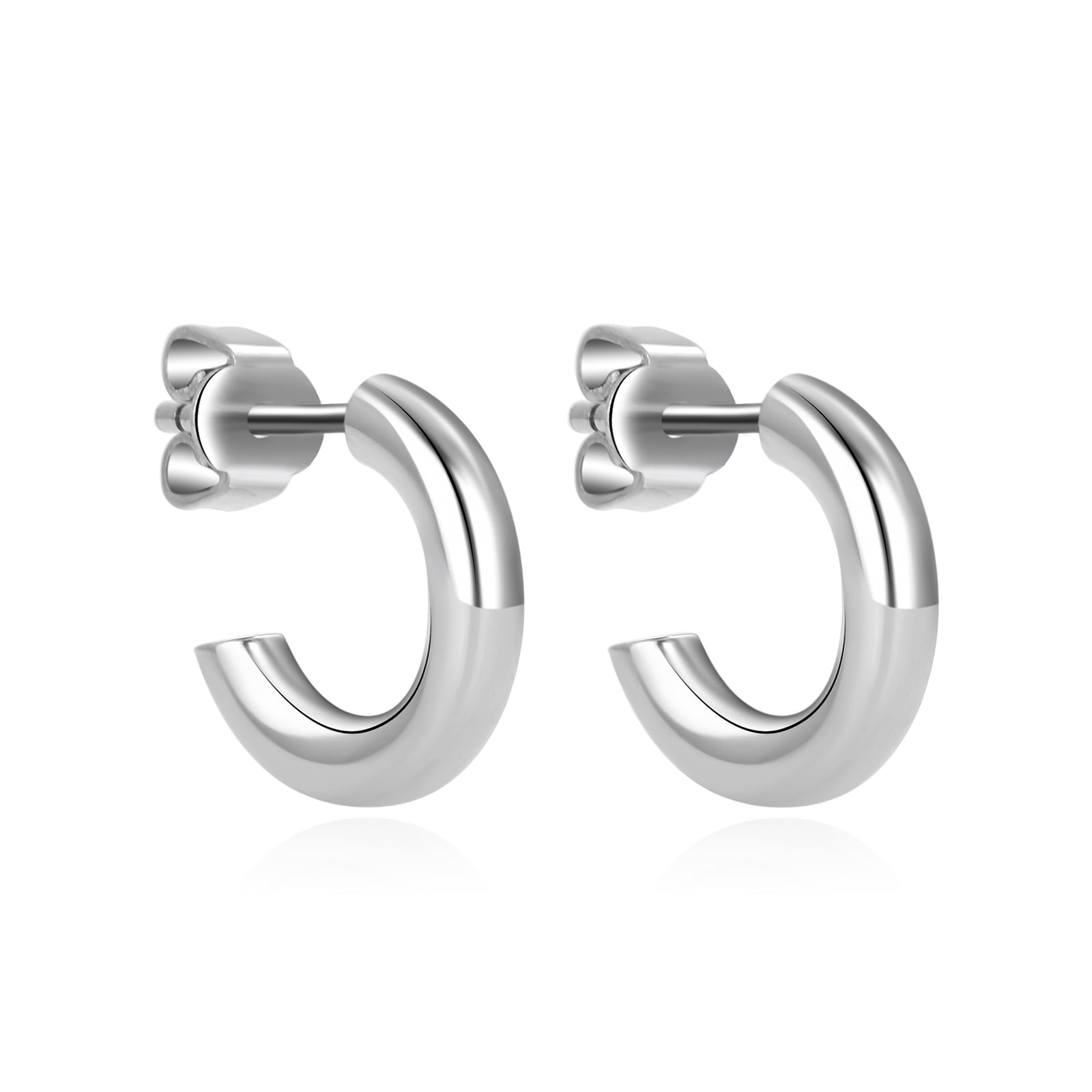 G23 Titanium Hypoallergenic Earrings for Sensitive Ears,Half Hoop ...