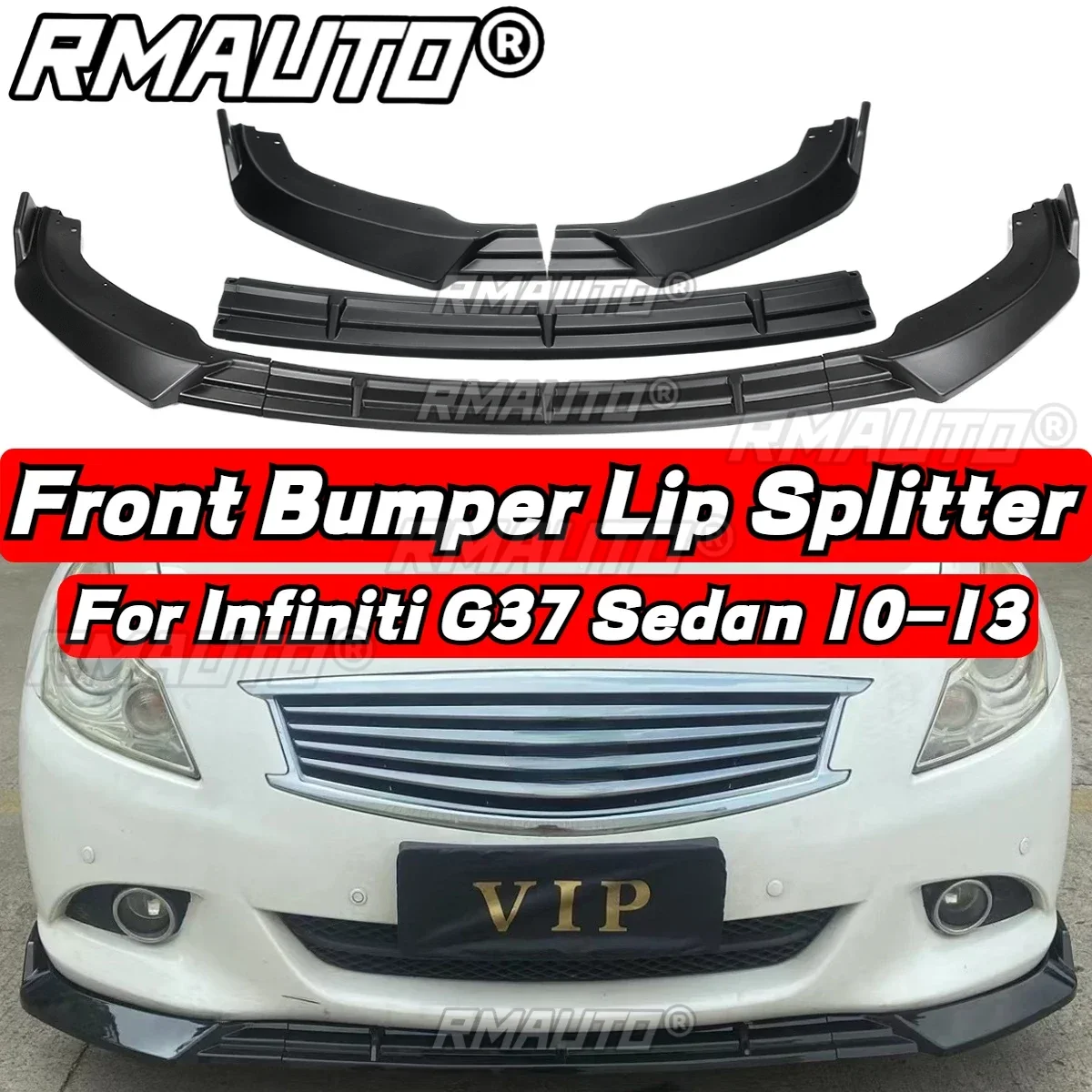 G25 G37 Front Lip 3Pcs/Set Front Bumper Splitter Lip Bumper Guard Body Kit For Infiniti G25 G37 ...
