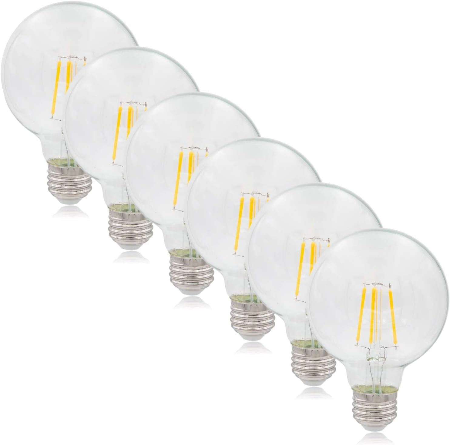 G25 LED Light Bulb Globe Filament Bulb - 40 Watt Equal, 500 Lumens ...