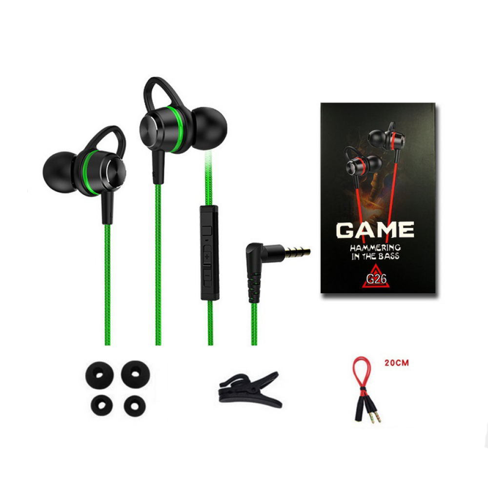 G26 Wired 3.5mm Plug In-ear Gaming Headset with Microphone for Mobile ...