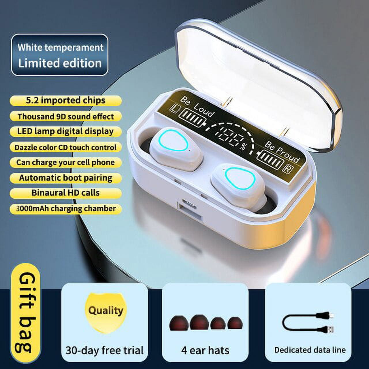 G28 TWS Wireless Bluetooth 5.2 Headphone Stereo Sports Waterproof ...